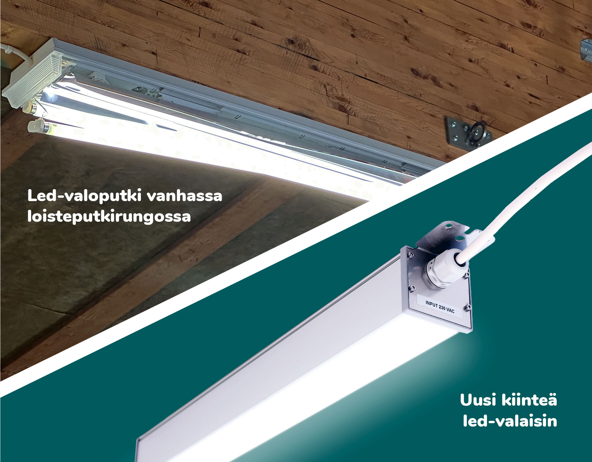 Kiinteä led-valaisin vai led-valoputki loisteputken tilalle?